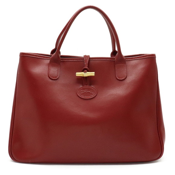 Longchamp | Bags | Longchampbag Rozo Handbag Tote Bag Leather Red ...